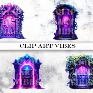 Fairy Door Clipart Bundle, Fantasy Clip Art PNG Bundle With Transparent ...