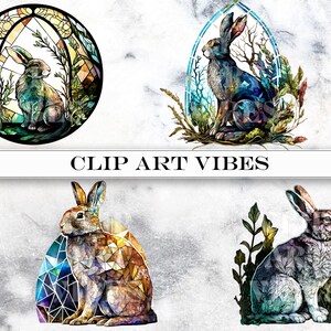 17 PNG Bunny Clipart Bundle, Bunny SVG, Watercolor Rabbit PNG Clip Art ...
