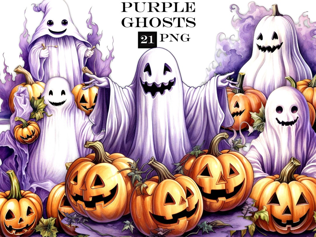 21 PNG Ghost Clipart Bundle Halloween Clipart, Pumpkin PNG Bundle With ...