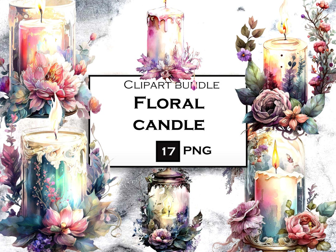 17 PNG Floral Candle Clipart Bundle Candle PNG Clip Art - Etsy