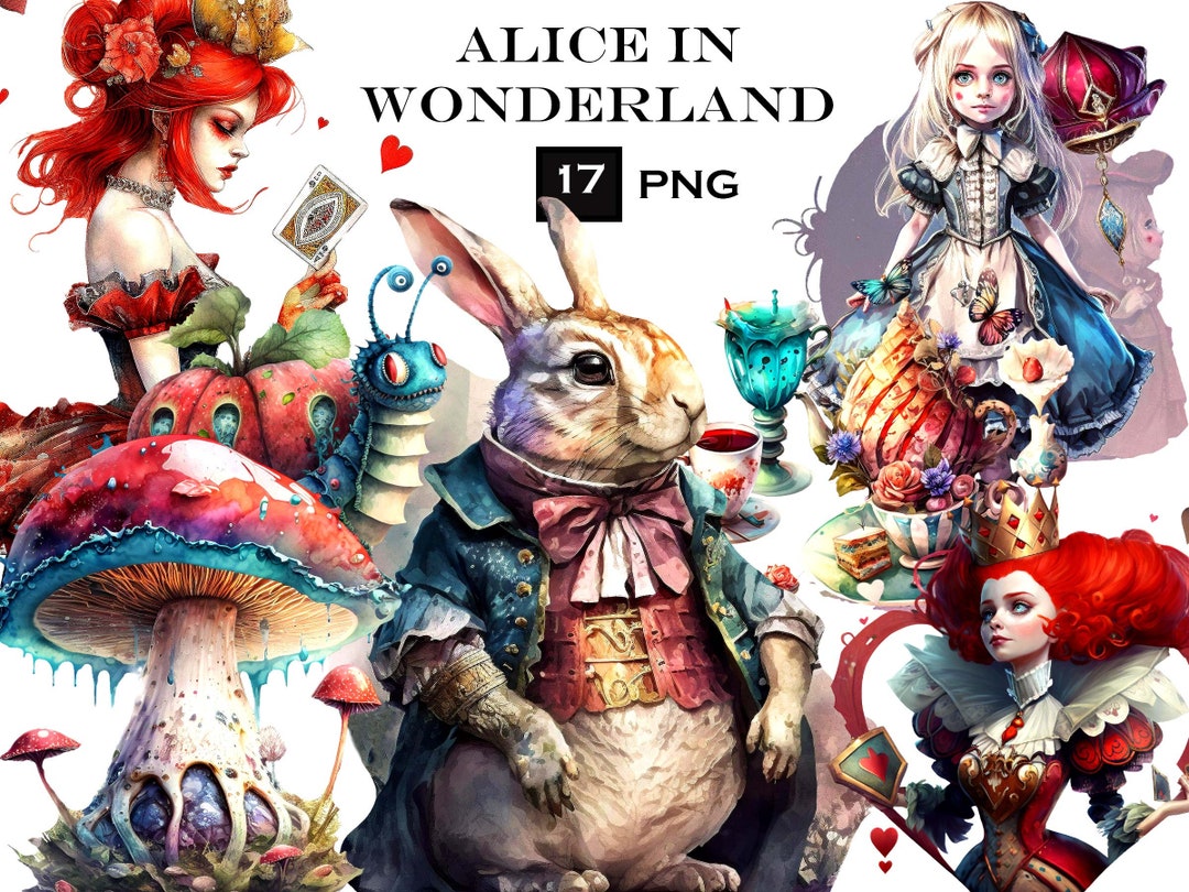 17 PNG Alice in Wonderland Clipart Bundle, Wonderland PNG Clip Art ...