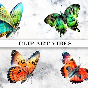 Watercolor Butterfly PNG Clipart Bundle, Butterfly PNG, Commercial Use ...
