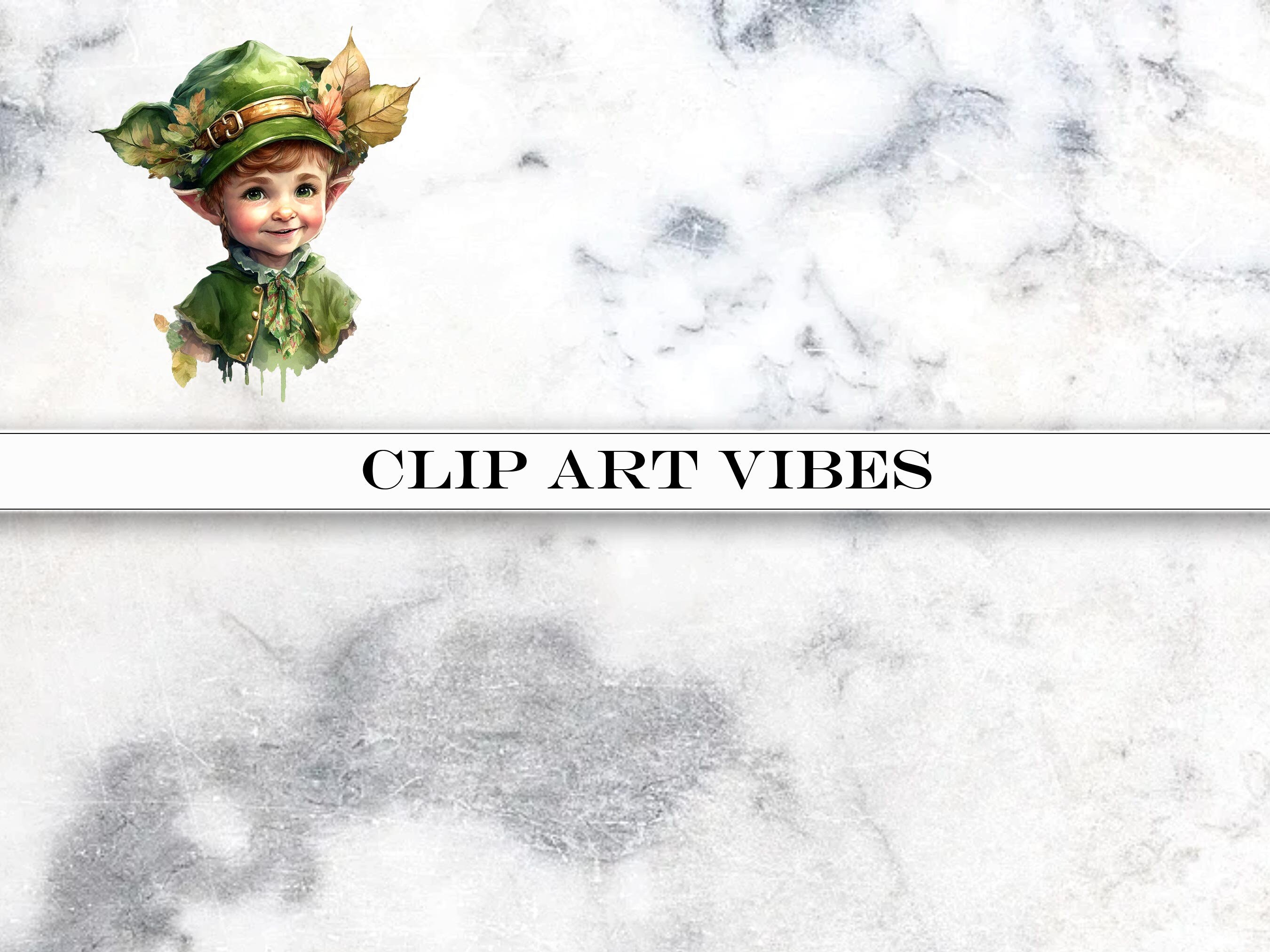 Saint Patrick Elf Clipart Bundle Watercolor Clipart Fantasy - Etsy