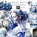 Farmhouse Clipart, Delft Blue Cottage Clipart, Watercolor Farmhouse ...