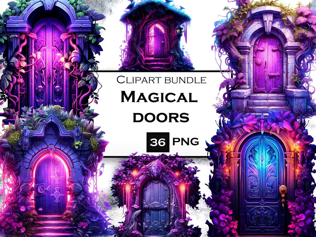 Fairy Door Clipart Bundle, Fantasy Clip Art PNG Bundle With Transparent ...
