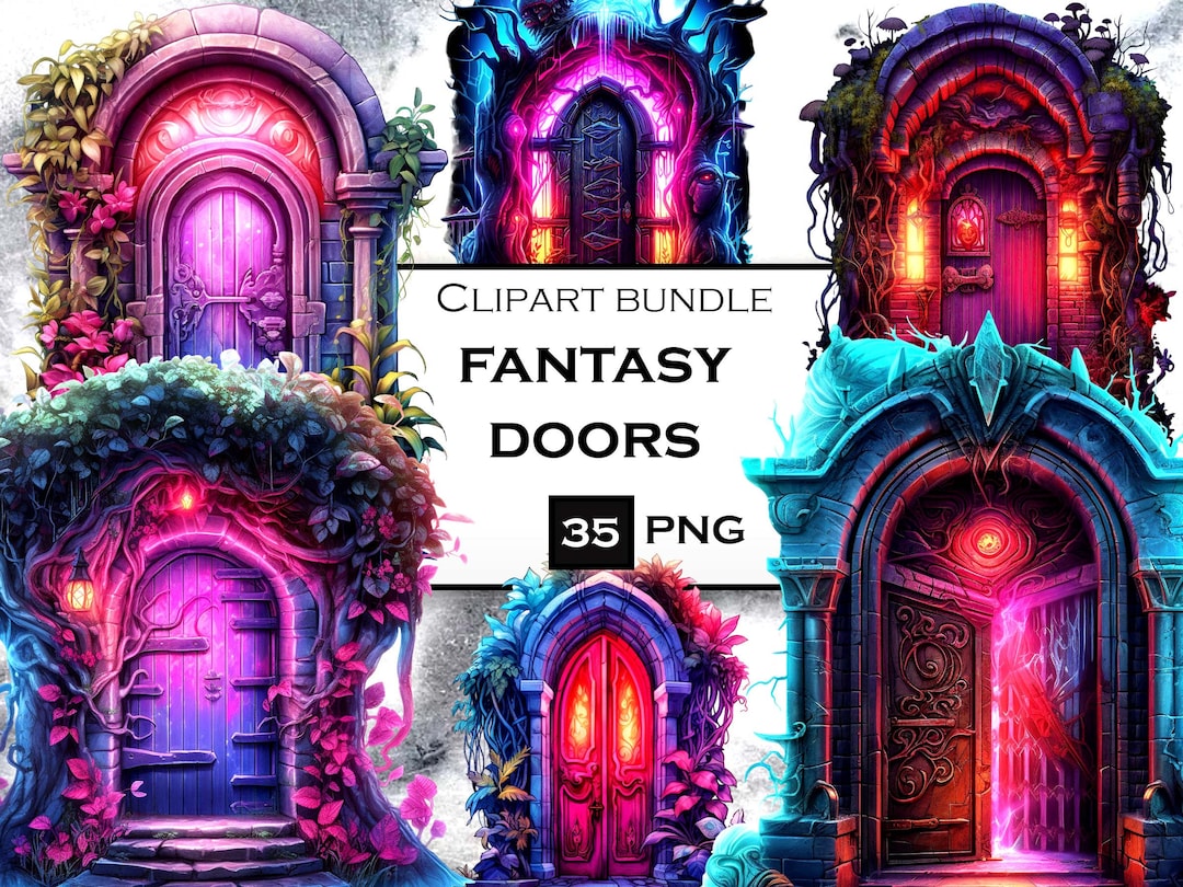 Fantasy Door Clipart Bundle: 35 Pngs for Junk Journals (digital ...