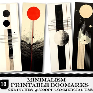 Minimalist Printable Bookmarks, Bookmark PNG Bundle, Decorative Paper ...