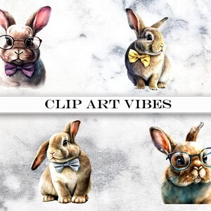Bunny Clipart Watercolor Rabbit Clipart Bundle Easter - Etsy