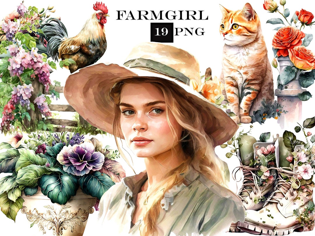 Farmhouse Clipart Bundle, Cottagecore Clipart PNG Bundle With ...