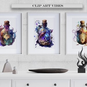 Witch Potions Clipart, Watercolor Potions PNG, Witchery Clipart Bundle ...