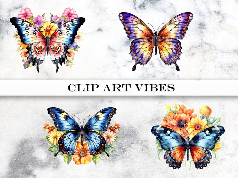 Watercolor Butterfly Clipart Bundle, Butterfly PNG, Colorful Butterfly ...