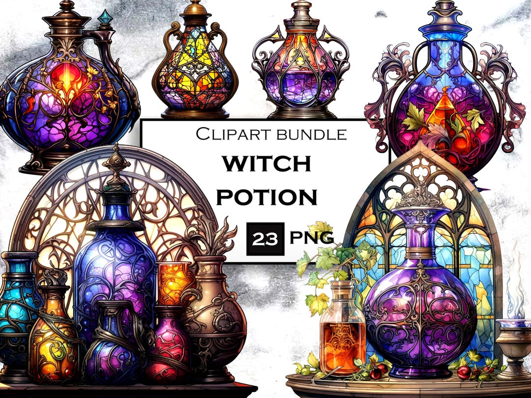 Witch Potion Clipart Bundle Witchcraft Clipart PNG Bundle - Etsy