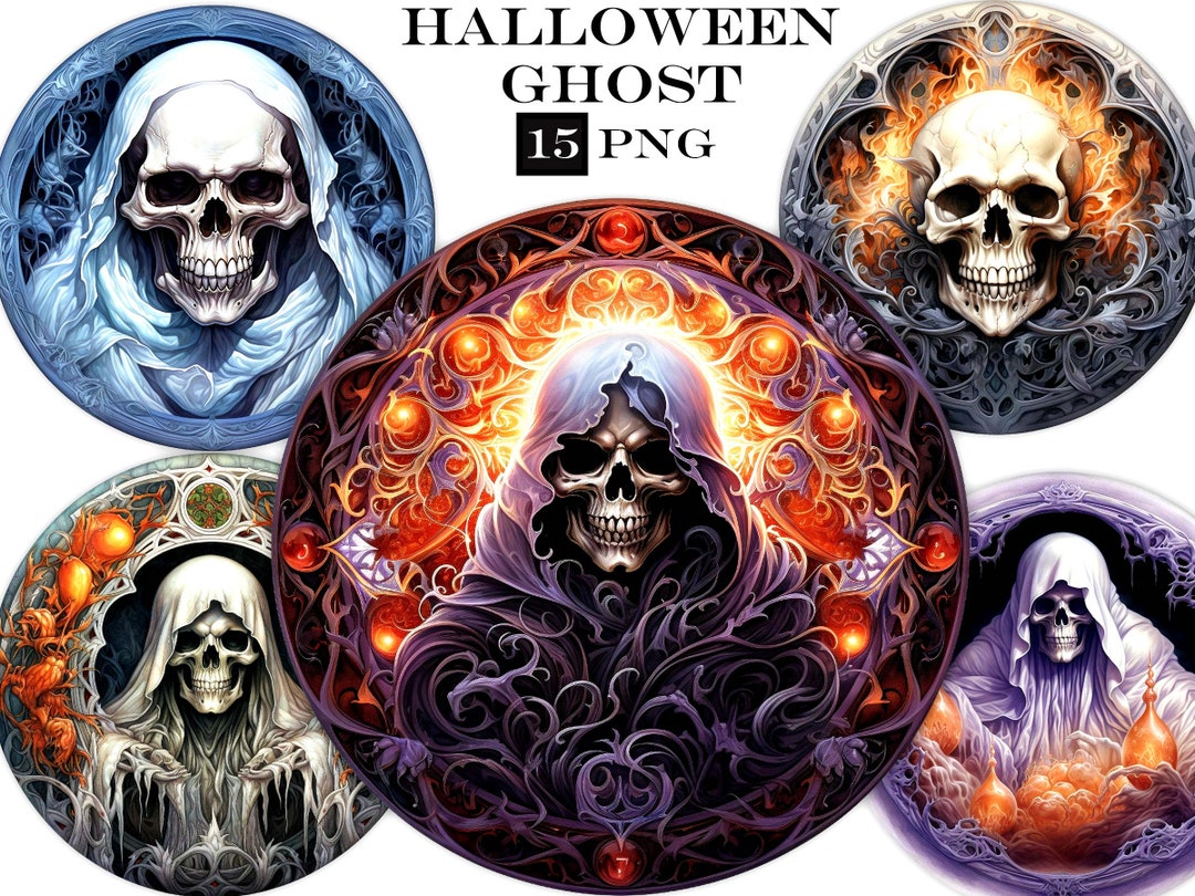 15 PNG Ghost Clipart Bundle Halloween Clipart PNG Bundle With ...