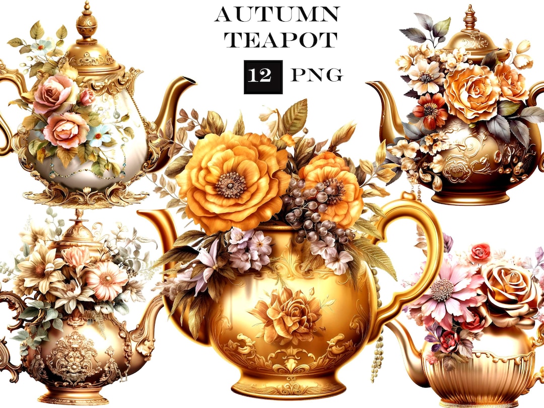 Tea Clipart Bundle, Tea Party Clip Art, Tea Time Clipart PNG Bundle for ...