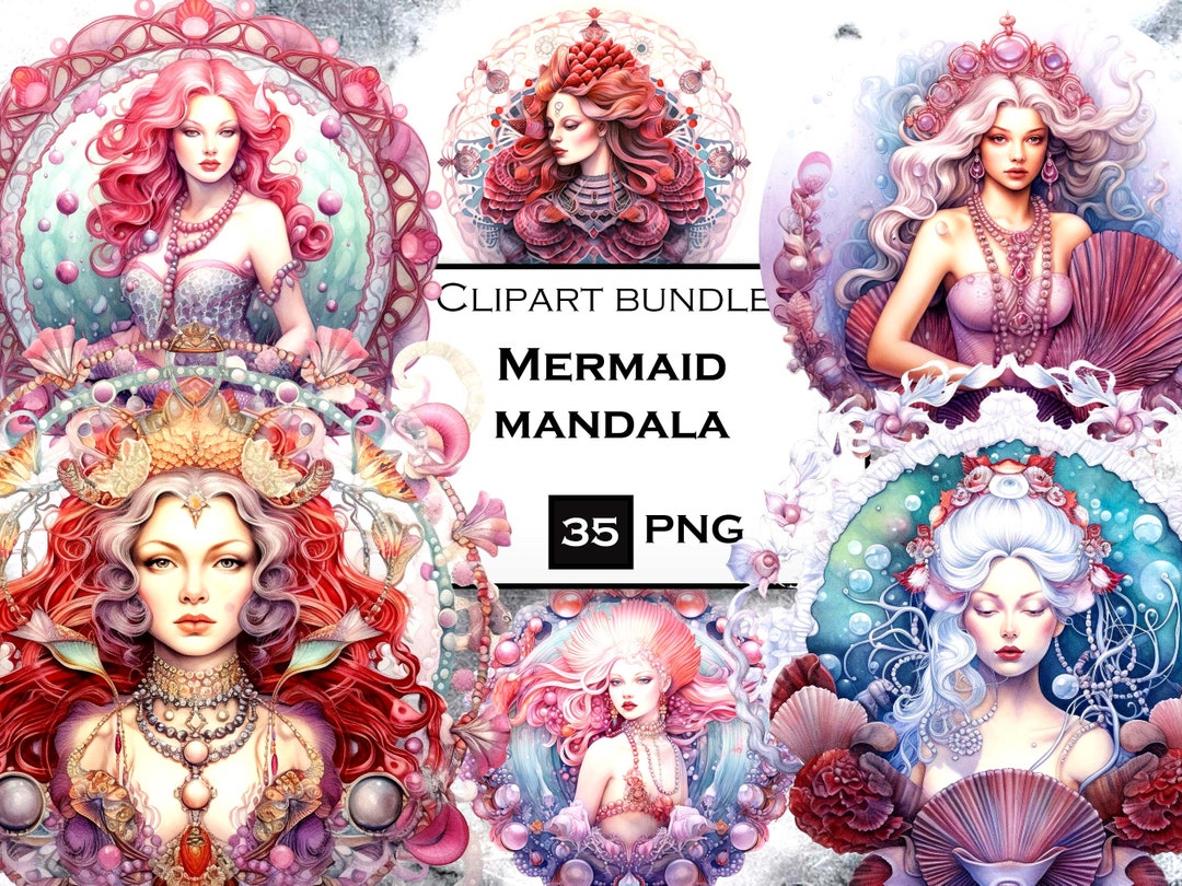 35 PNG Mermaid Clipart Bundle Mermaid SVG Underwater Clip - Etsy