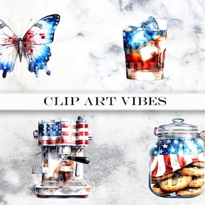 4th of July Clipart Bundle Patriotic Clipart PNG 4th of July - Etsy