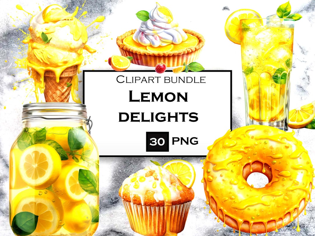 30 PNG Lemon Clipart Bundle, Summer Clip Art Bundle, Lemon SVG Files ...