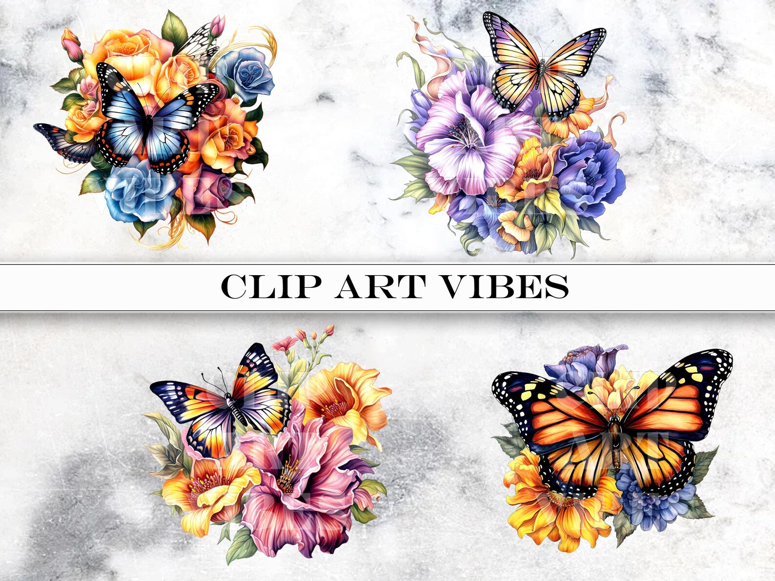 Watercolor Butterfly Clipart Bundle, Butterfly PNG, Colorful Butterfly ...