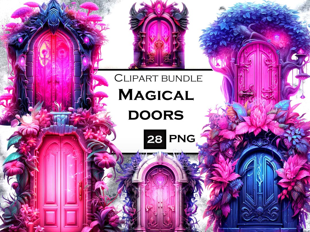 28 PNG Fantasy Clipart Bundle, Fairies Door Clip Art PNG Bundle With ...