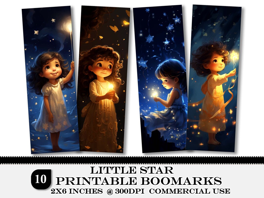 Printable Bookmarks Bundle - Little Star Design, Bookmark PNG, High ...