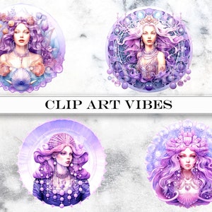 54 PNG Mermaid Clipart Bundle, Mermaid SVG, Underwater Clip Art PNG ...