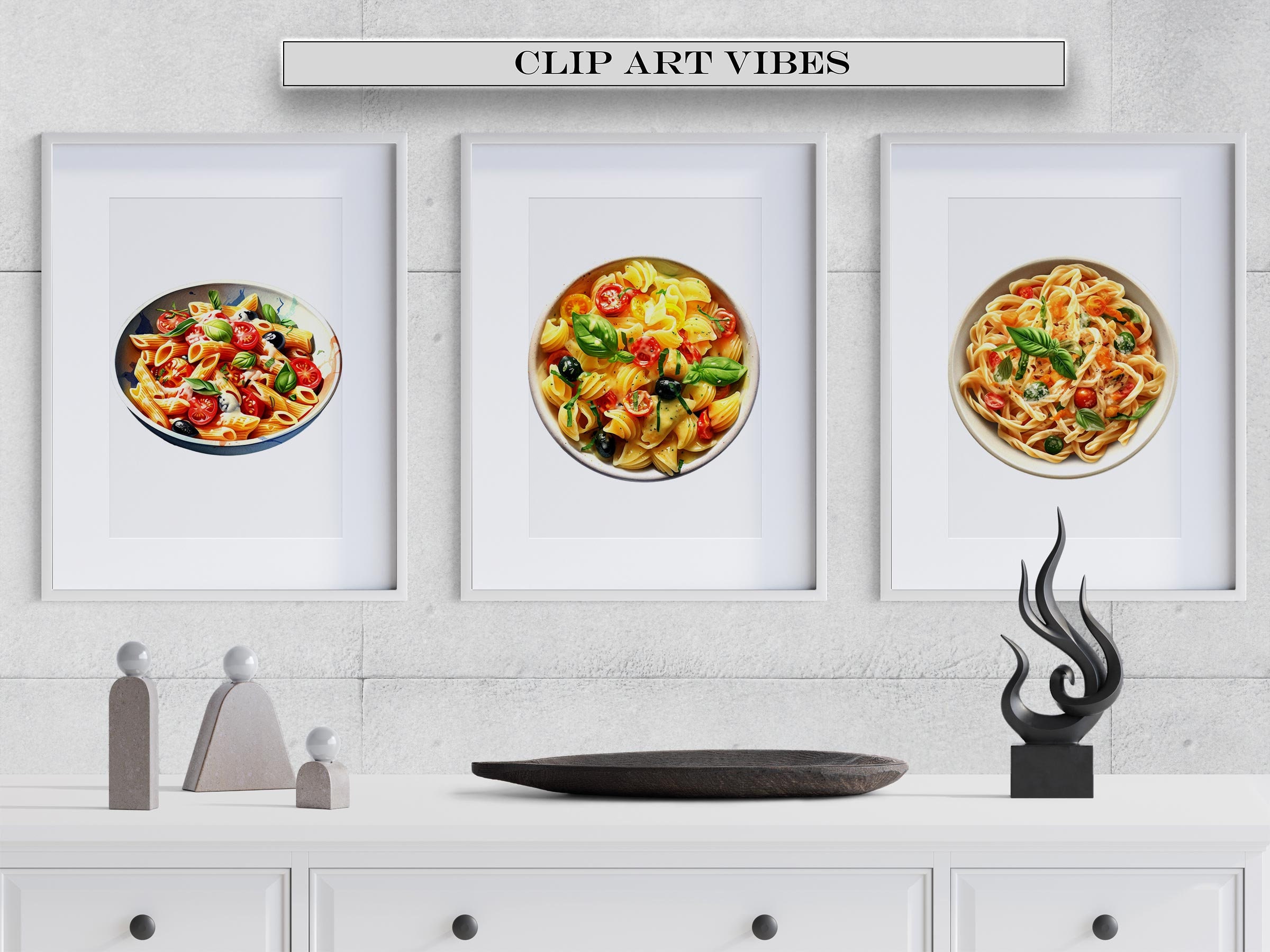Italian Food Clipart Bundle, Pasta Clip Art PNG Files With Transparent ...