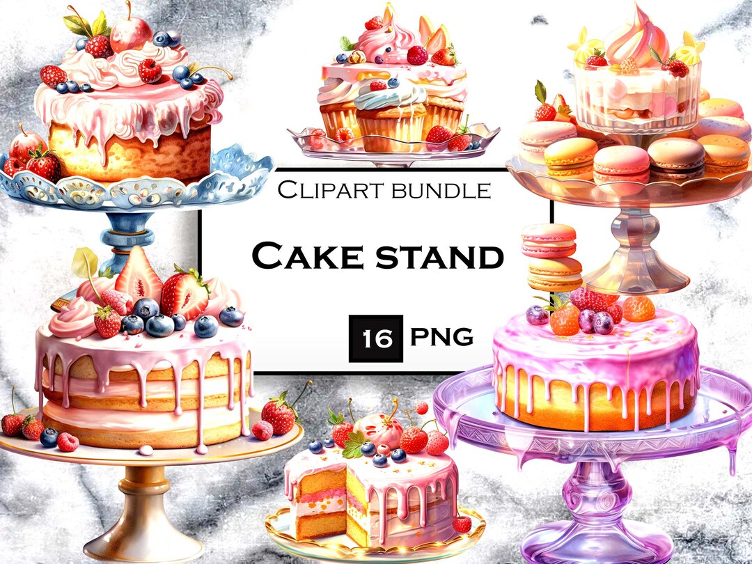 16 PNG Bakery Clipart Bundle, Dessert Clip Art PNG Bundle, Cake Clipart ...