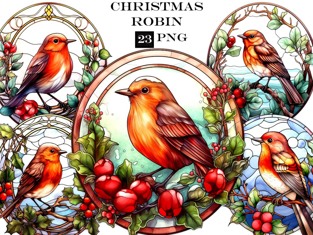 23 PNG Christmas Robin Clipart Bundle, Christmas Cardinal Clipart PNG ...