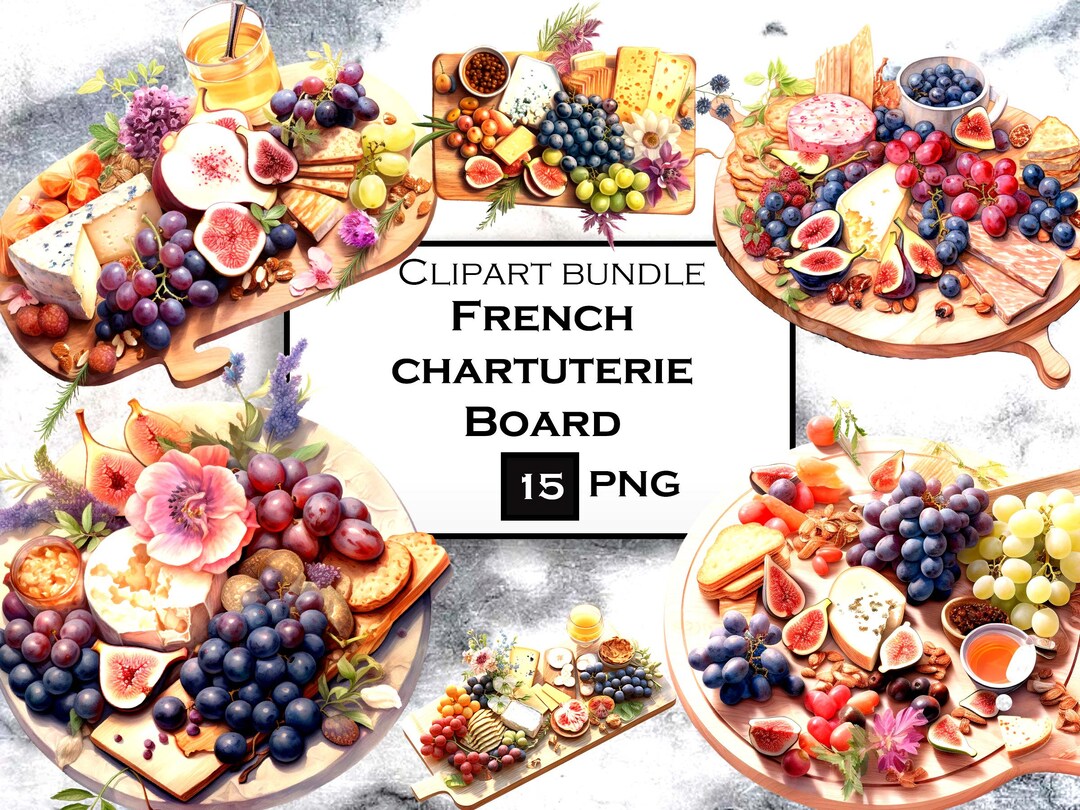 15 PNG French Food Clipart Bundle, Chartuterie Clip Art PNG Bundle With ...