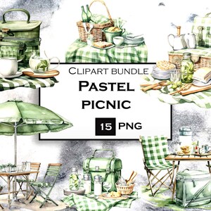 14 PNG Picnic Clipart Bundle, Farmhouse Clip Art PNG Bundle, Summer ...