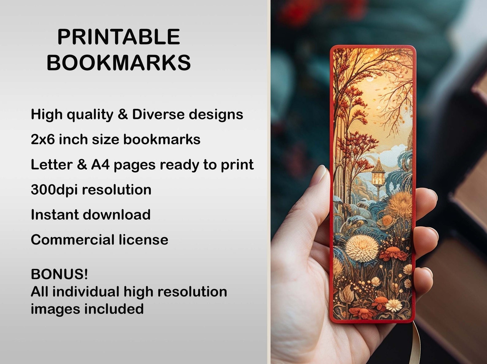 Cute Rabbit Printable Bookmarks, Digital Fantasy Bookmark Sheets ...