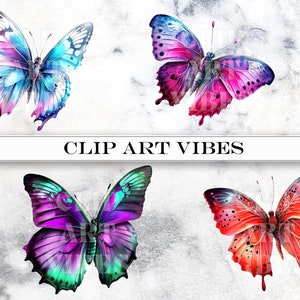 Watercolor Butterfly PNG Clipart Bundle, Butterfly PNG, Commercial Use ...