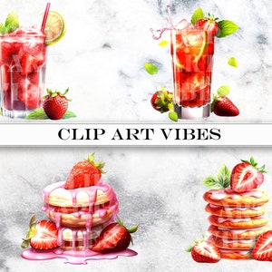 Strawberry Clipart Bundle, Summer Clip Art Bundle, Strawberry PNG Files ...