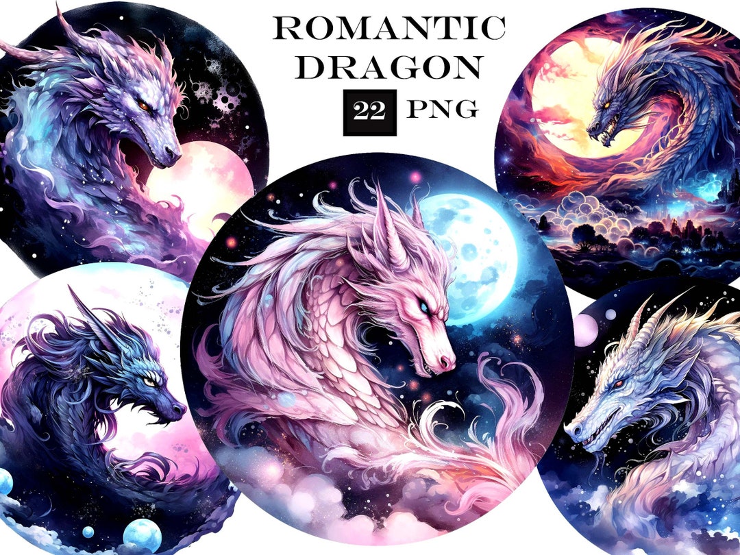 22 PNG Pink Dragon Clipart Bundle, Fantasy Clip Art PNG Bundle With ...