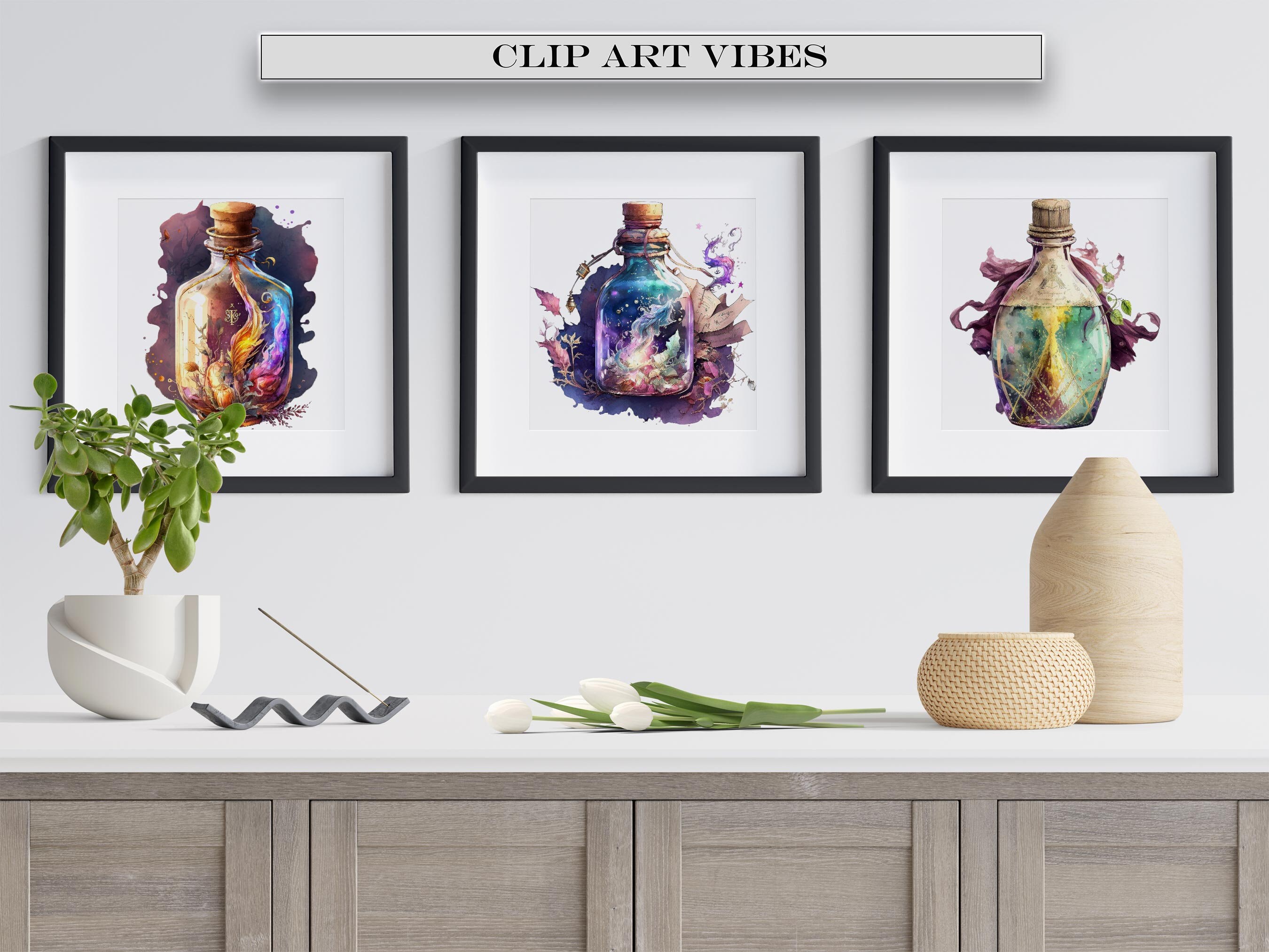 Witch Potions Clipart Watercolor Potions PNG Witchery - Etsy