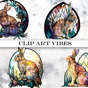 17 PNG Bunny Clipart Bundle, Bunny SVG, Watercolor Rabbit PNG Clip Art ...