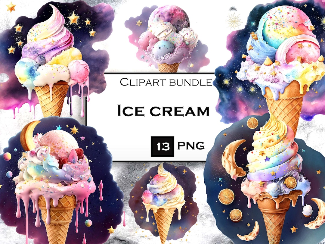 Ice Cream Clip Art, Dessert Clipart, Cake Clipart Commercial Use ...