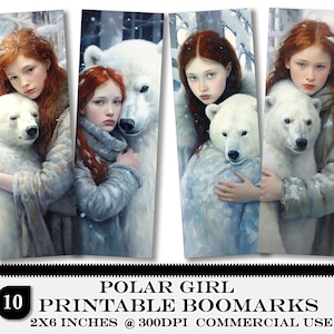 Polar Bear Girl Printable Bookmarks: Winter Junk Journal (PNG, PDF) - Etsy