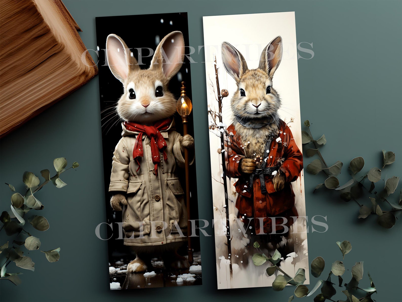 Cute Rabbit Printable Bookmarks, Digital Fantasy Bookmark Sheets ...