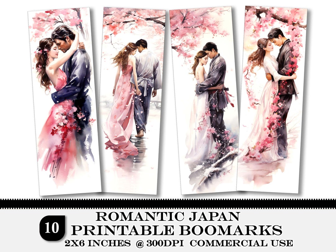 Watercolor Japan Printable Bookmarks, Bookmark PNG, Exclusive Bookmark ...