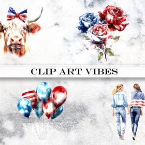 4th of July Clipart Bundle Patriotic Clipart PNG 4th of July - Etsy