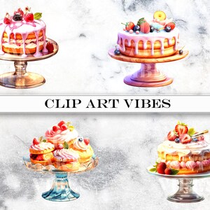 16 PNG Bakery Clipart Bundle, Dessert Clip Art PNG Bundle, Cake Clipart ...