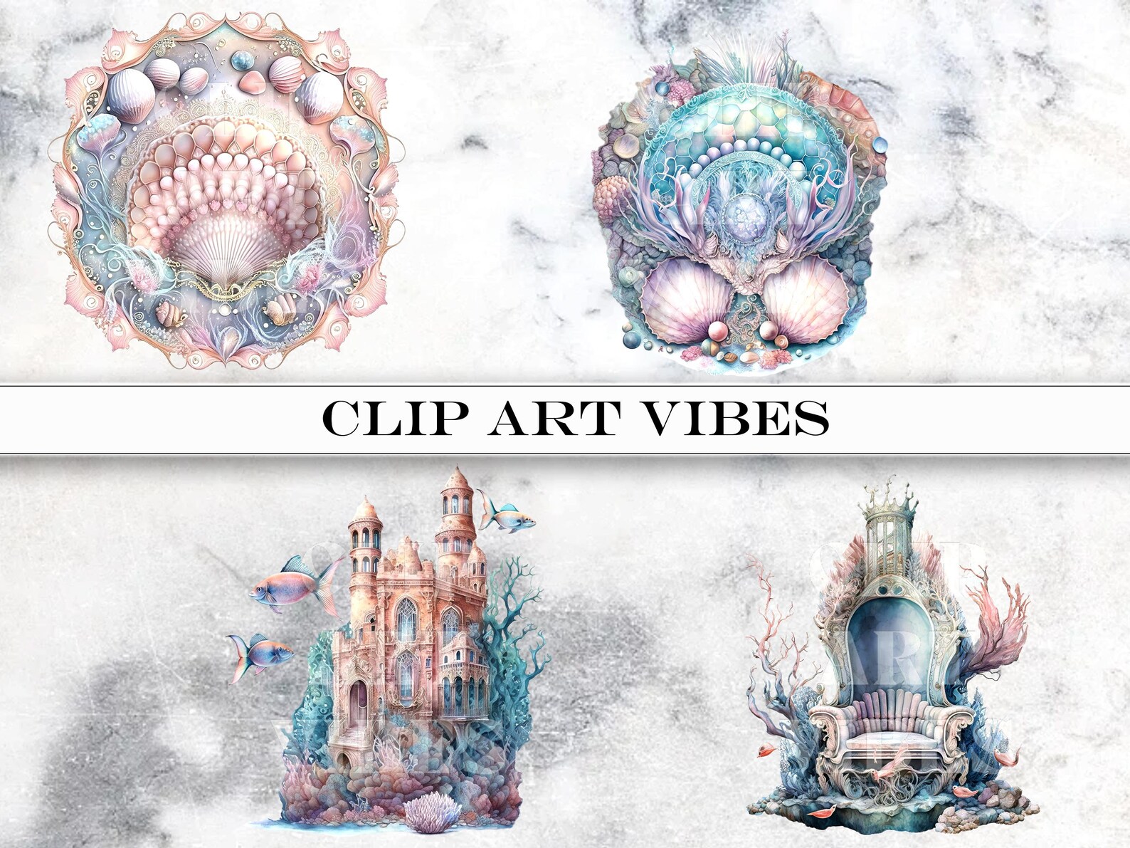 Mermaid Clipart Bundle Mermaid SVG Mermaid PNG Fantasy and Mystical ...