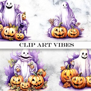 21 PNG Ghost Clipart Bundle Halloween Clipart, Pumpkin PNG Bundle With ...