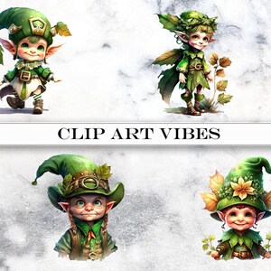 Saint Patrick Elf Clipart Bundle Watercolor Clipart Fantasy - Etsy