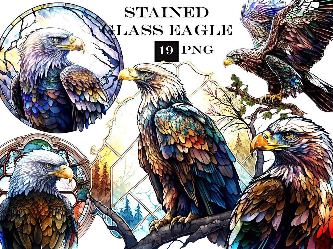Ensemble de cliparts aigle, vitrail, SVG aigles, aigle américain ...