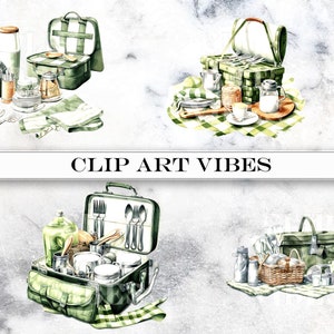 14 PNG Picnic Clipart Bundle, Farmhouse Clip Art PNG Bundle, Summer ...