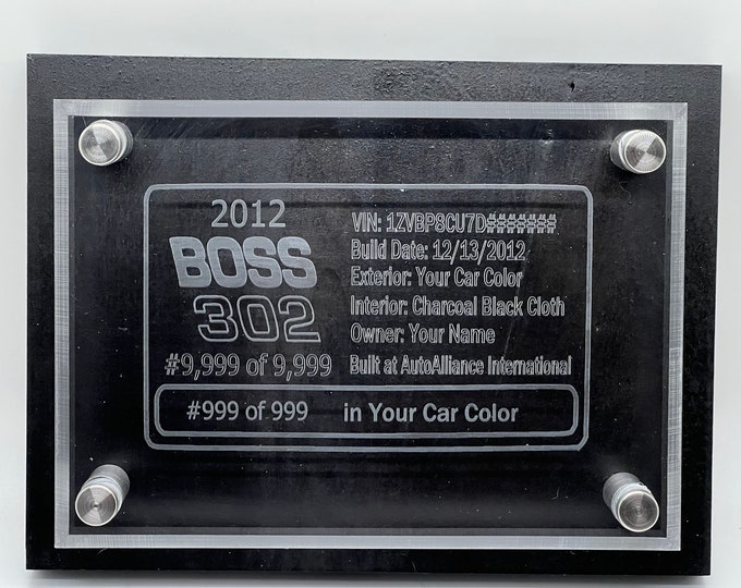 Boss 302 Ford Mustang Decal - Etsy