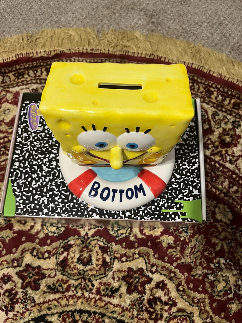 2003 Spongebob Squarepants Ceramic Piggy Bank - Etsy