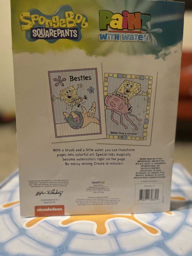 Spongebob Squarepants Activity Book: Paint W/ Water - Etsy